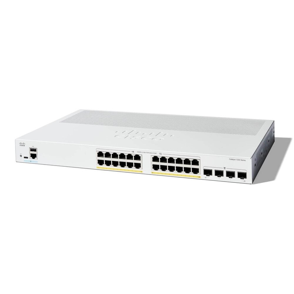 Cisco Catalyst C1300-24P-4G 24-Port Gigabit PoE+ Managed Network Switch ...